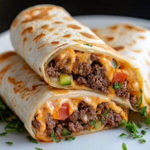 Cheesy Taco Beef Crunch Wraps